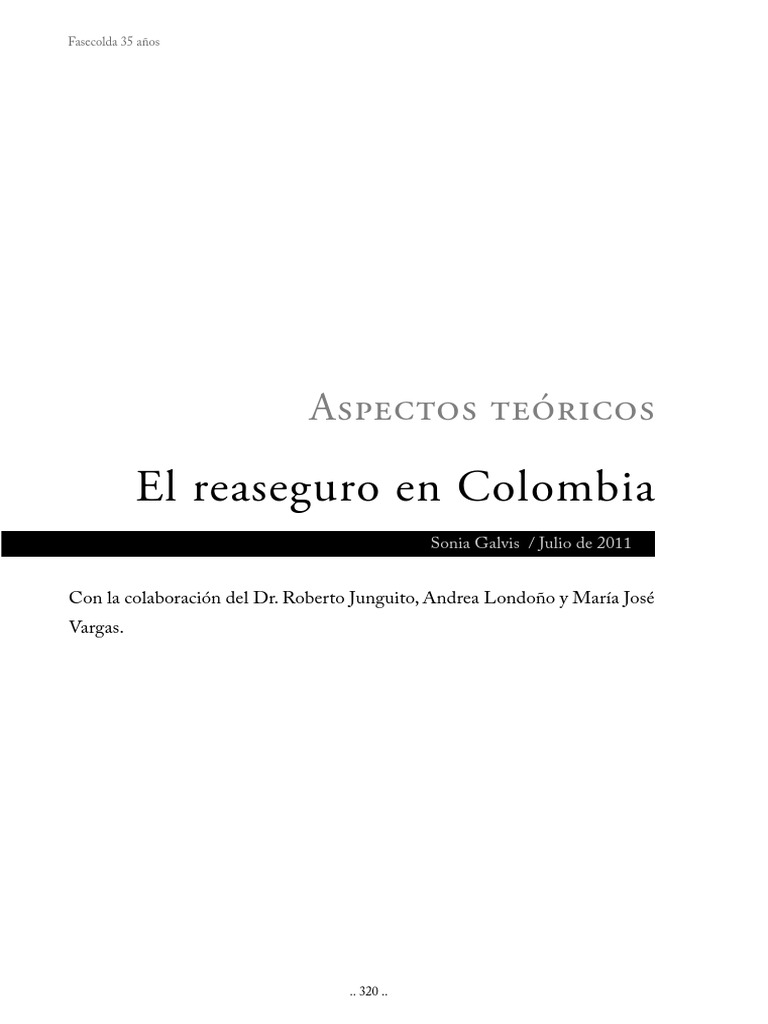 El Reaseguro en Colombia | Descargar gratis PDF | Reaseguro | Póliza de seguros