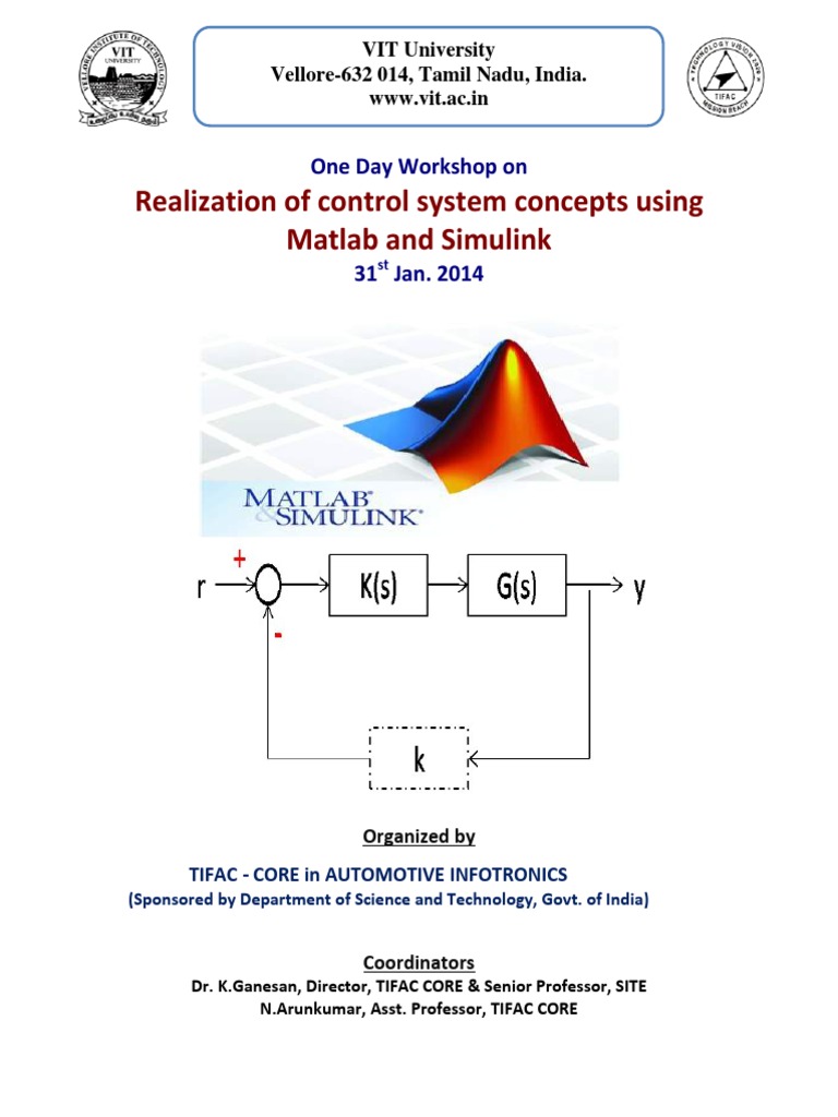 Realization of Control System Concepts Using Matlab and Simulink | PDF | Matlab | System