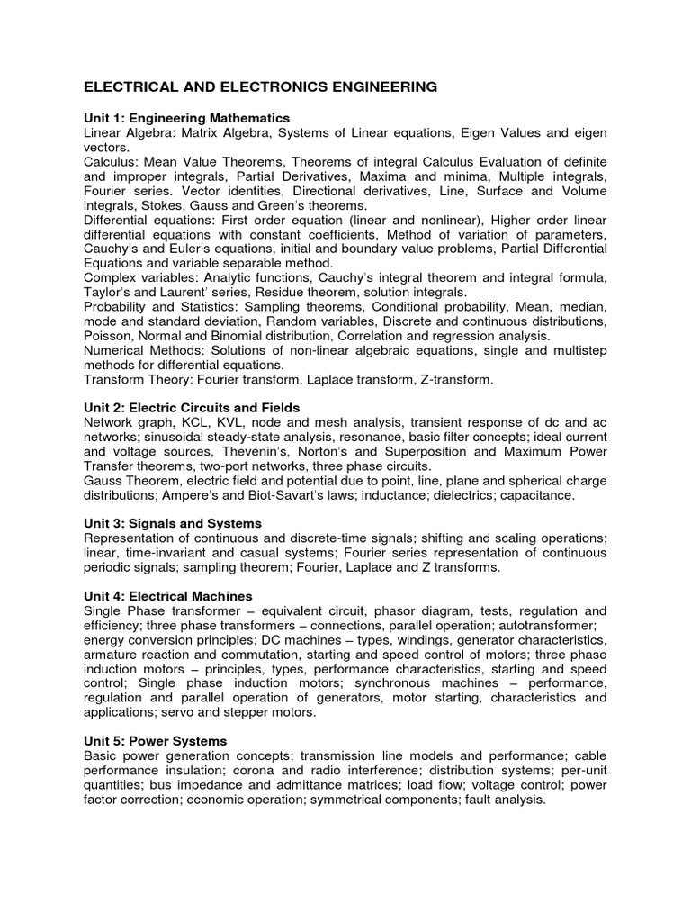 An Overview of the Key Topics Covered in an Electrical and Electronics ...