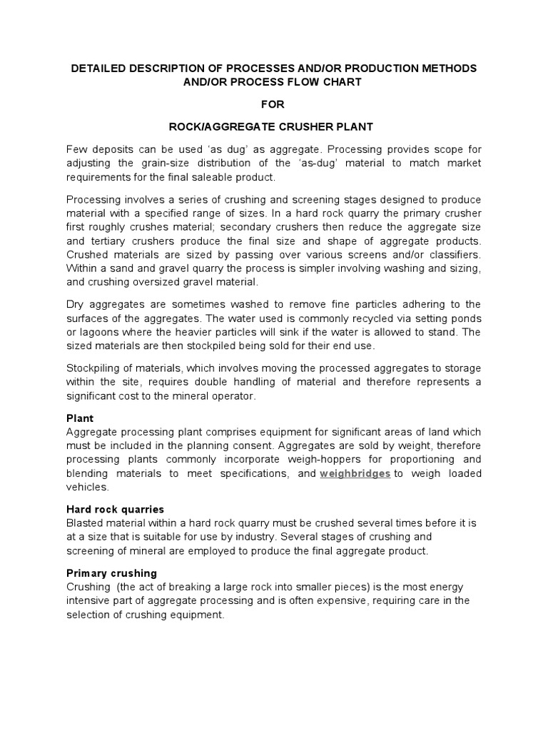 Rock Aggregate Crushing Process Overview | PDF | Construction Aggregate ...