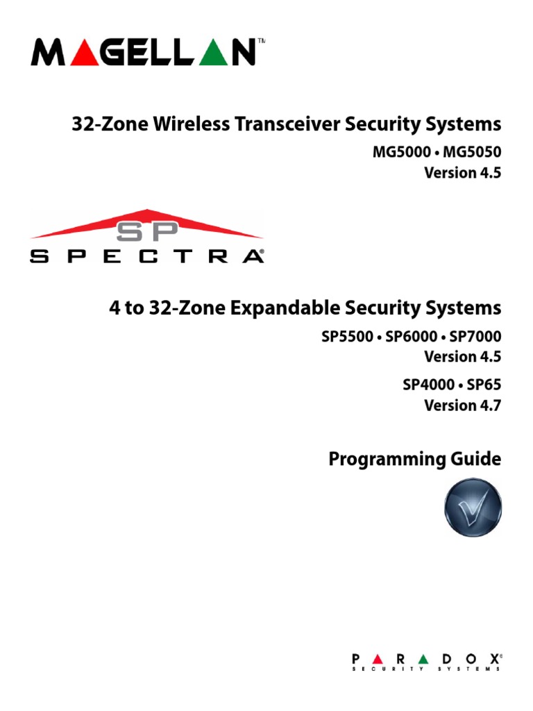 Paradox Magelan Spectra - Programming Guide | PDF | Security Alarm | Electronics