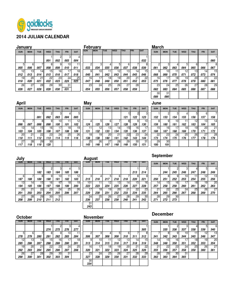 2014 Julian Calendar: January February March | PDF