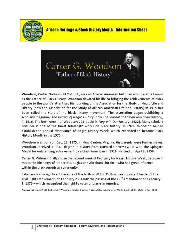 African Heritage & Black History Month - Information Sheet | PDF ...