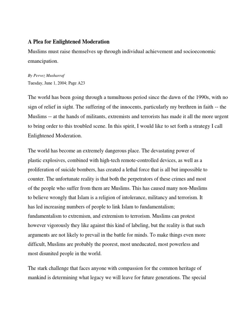 A Call for Enlightened Moderation | PDF | Extremism | Social Justice