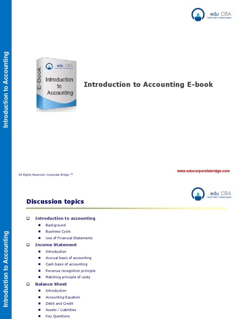 Introduction To Accounting | PDF | Debits And Credits | Balance Sheet