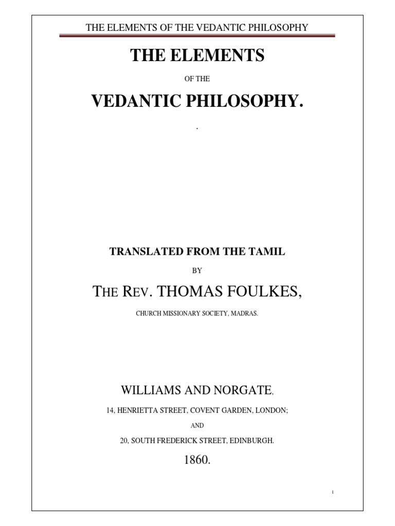 The Elements of The Vedantic Philosophy | PDF | Brahman | Substance Theory