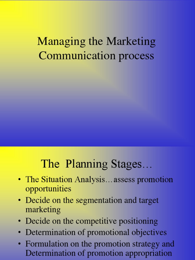 Managing The Marketing Communication Process | PDF | Market ...