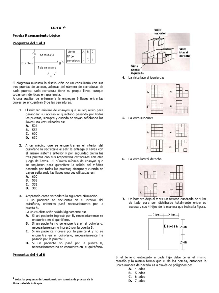 Examen de Admision Universidad de Antioquia Recopilacion 7 | PDF ...