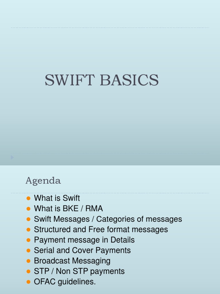 Swift | PDF | Office Of Foreign Assets Control | Payments
