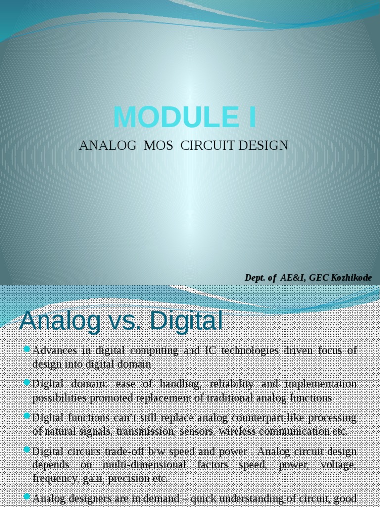 Analog and Digital Circuit Design | PDF
