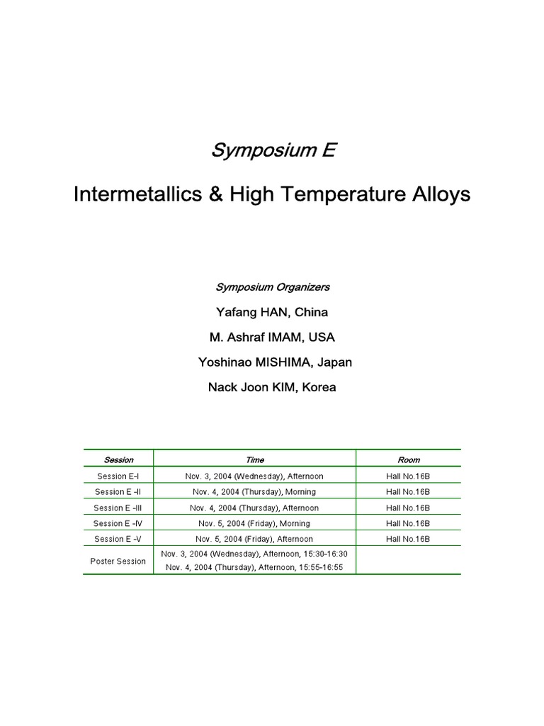 Intermetallics & High Temperature Alloys | PDF | Alloy | Building Materials