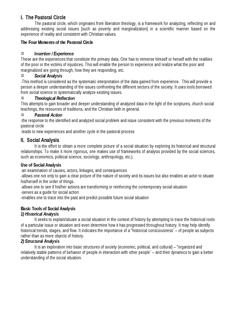 Pastoral Circle-Social Analysis | PDF | Social Theory | Poverty