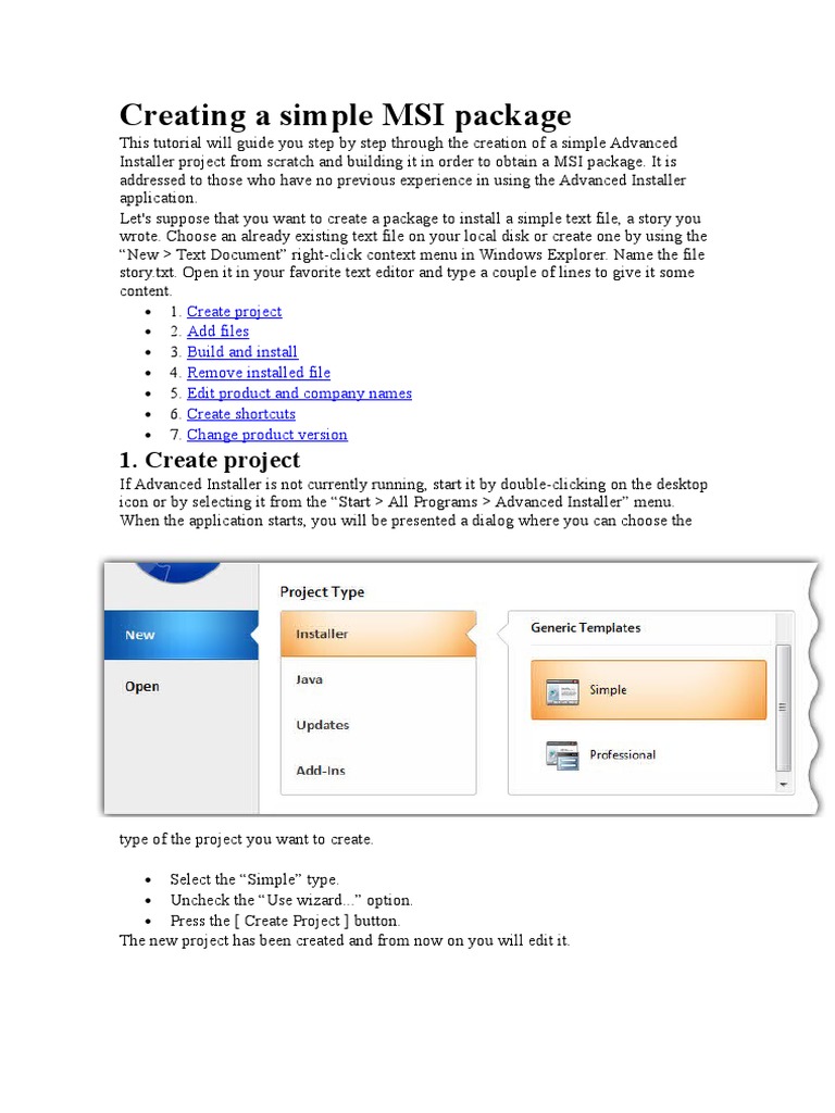 Creating A Simple MSI Package | PDF | Installation (Computer Programs ...