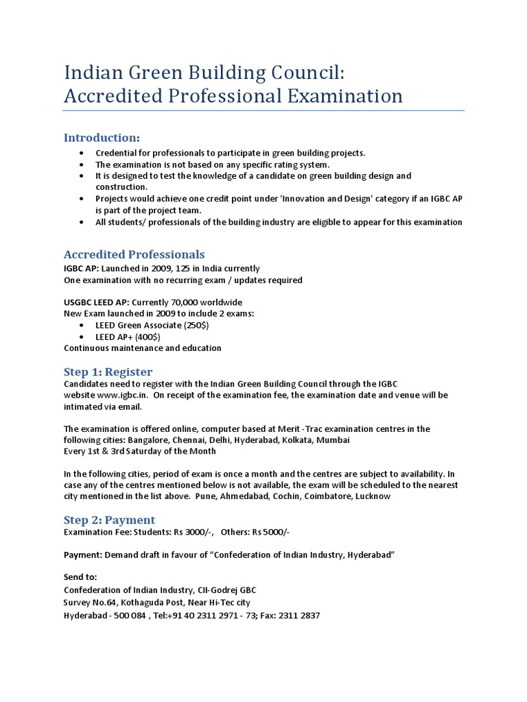IGBC Accredited Professional Examination: Requirements, Process, and ...