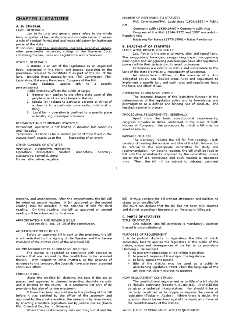 Statcon Agpalo Summary | PDF | Statutory Interpretation | Standing (Law)