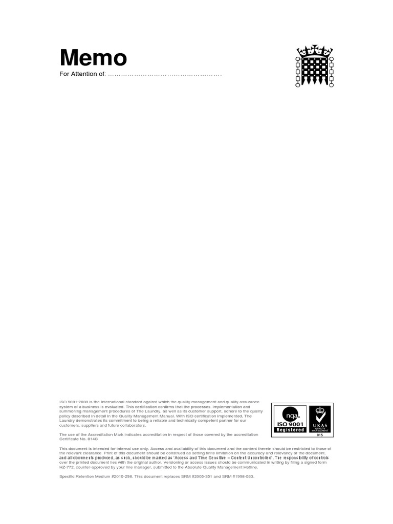 ISO 9001:2008 Certification Memo | PDF