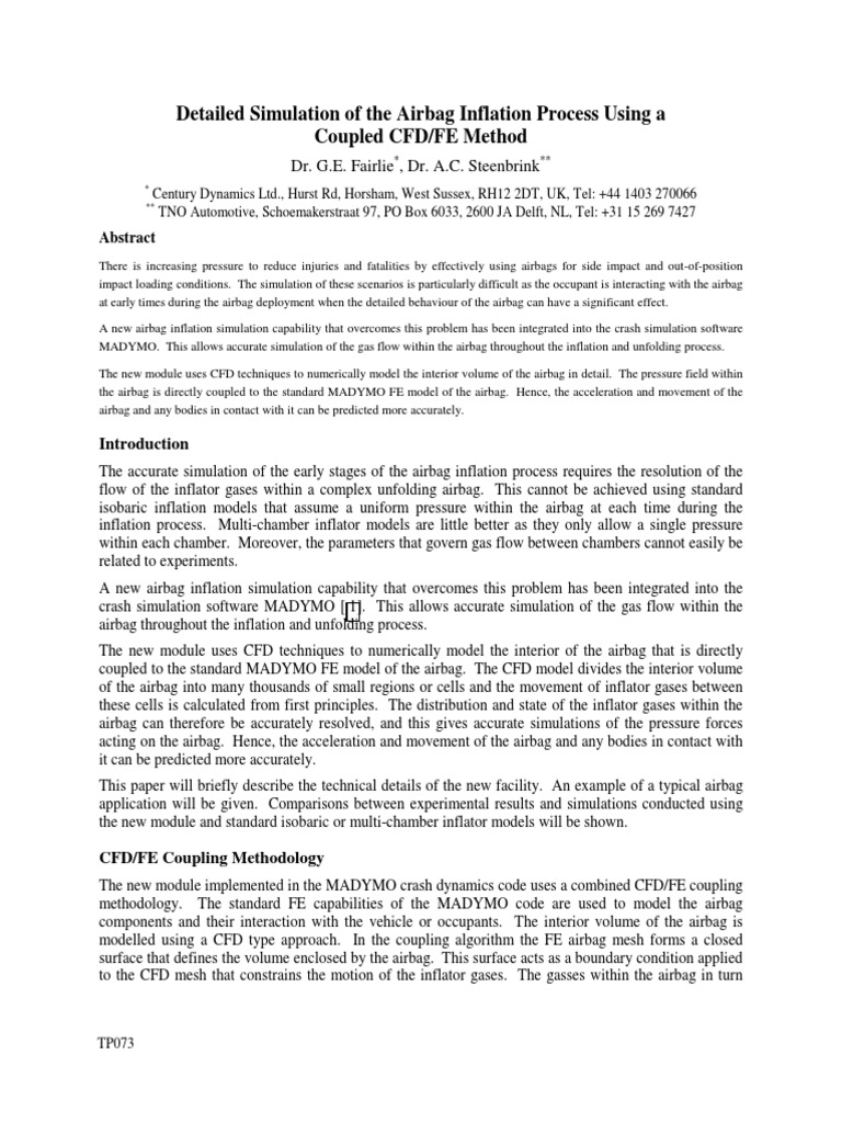 Simulation of Airbag Simulation Process | PDF | Computational Fluid ...