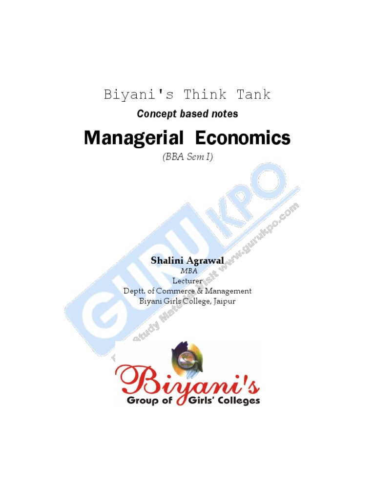 Managerial Economics Notes | PDF | Demand Curve | Demand