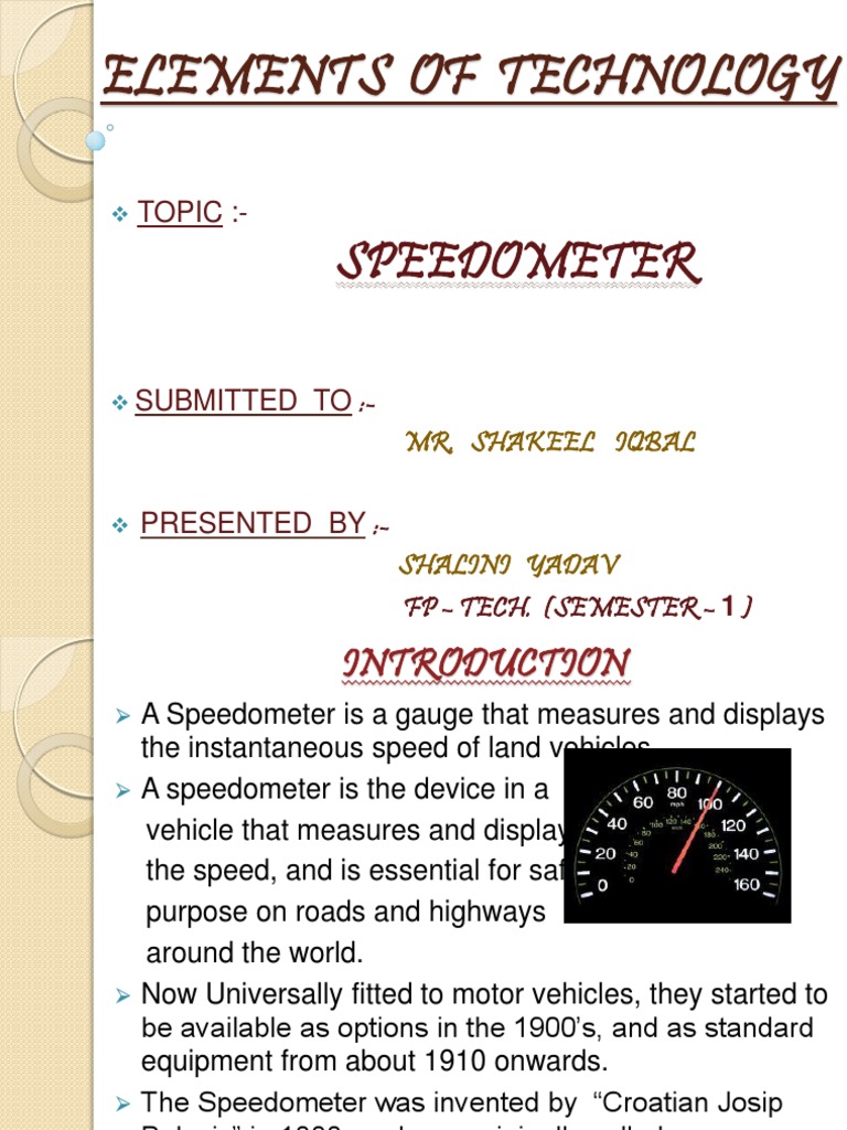 Speedometer | PDF | Vehicle Technology | Vehicles