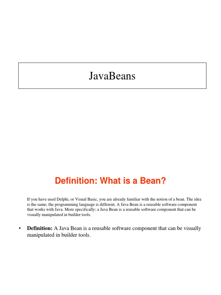 Java Beans | Download Free PDF | Java (Programming Language) | Component Based Software Engineering