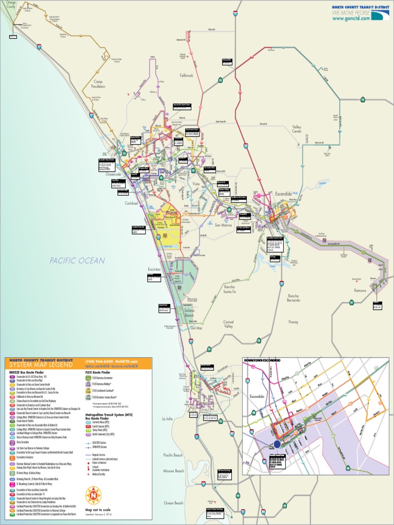 NCTD Transit System Map Overview | PDF | San Diego County | Public ...