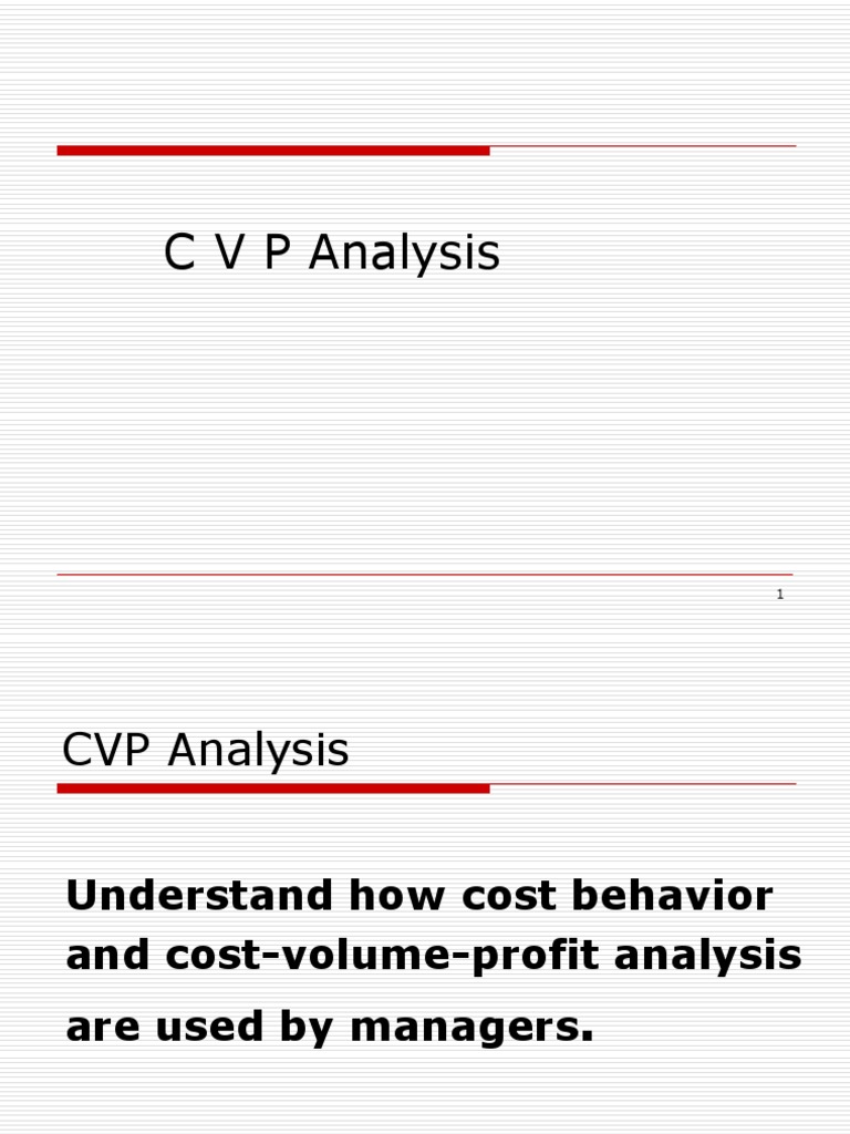 CVP Analysis in Management Accounting | Business Economics | Management ...