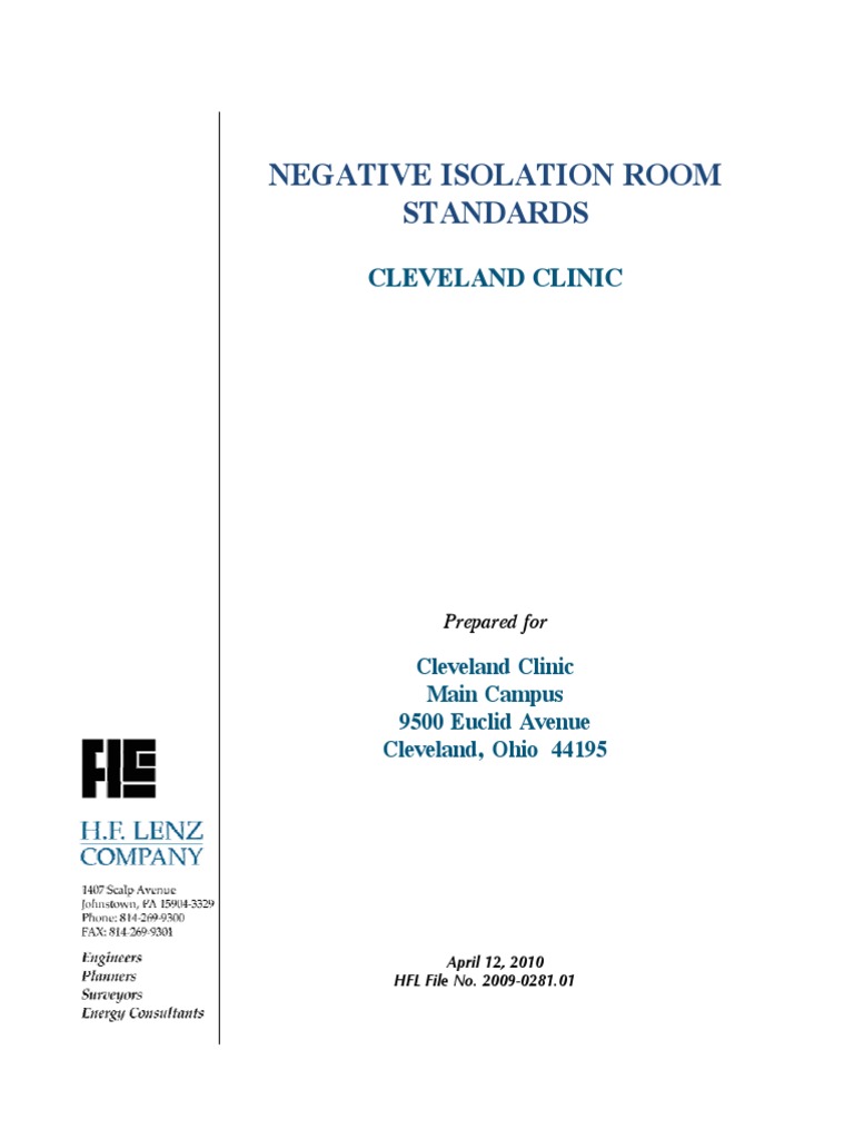 Negative Isolation Room Standards | PDF