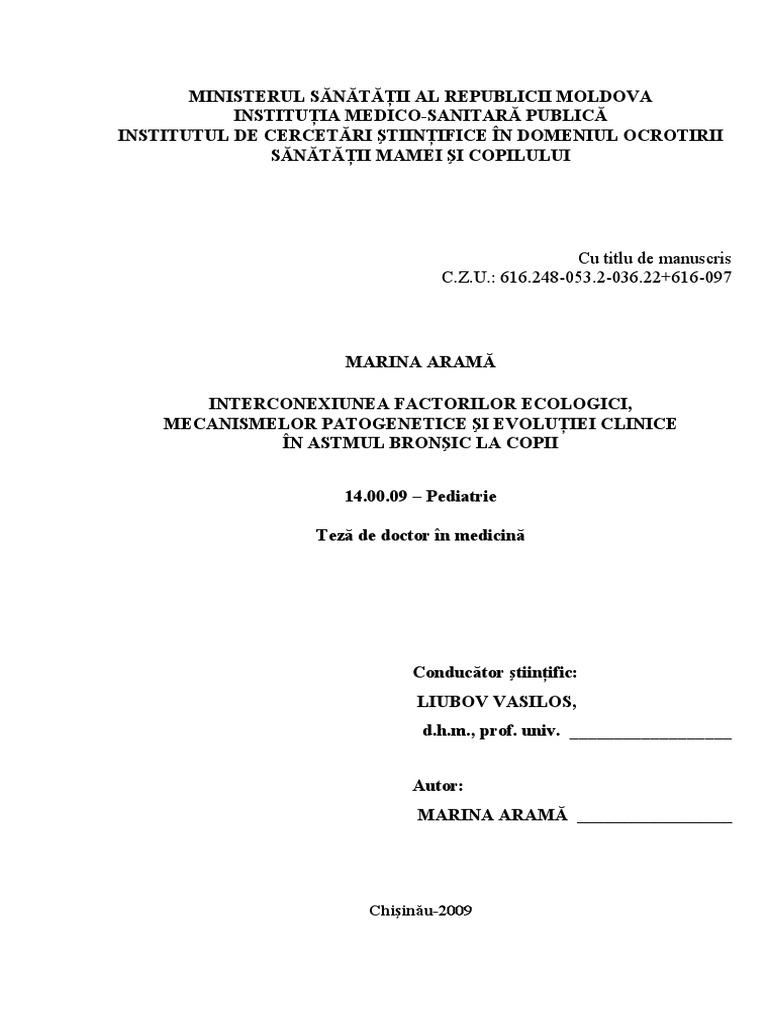 Astm Bronsic Copii | PDF