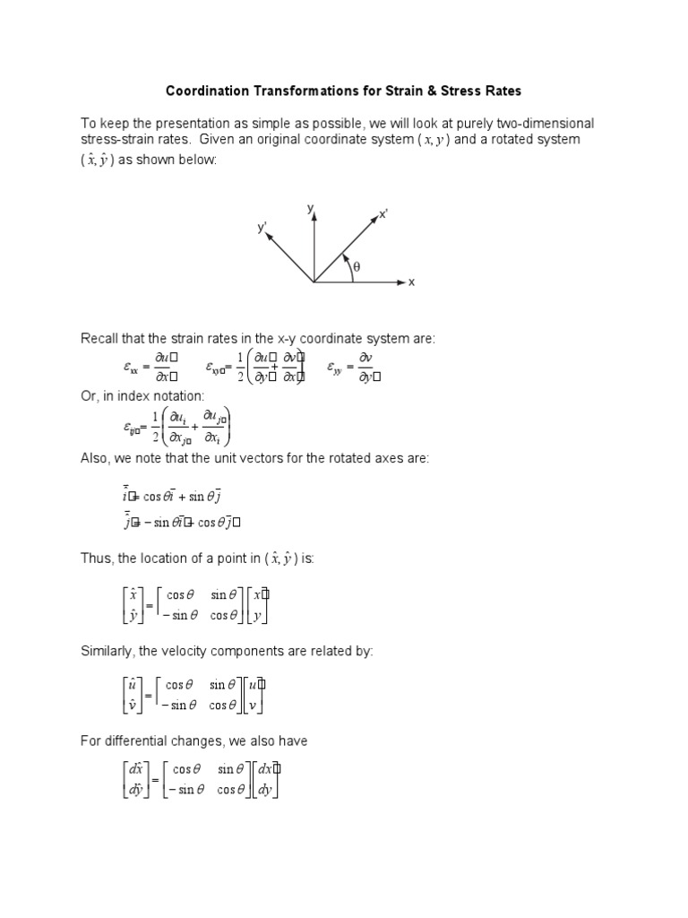 Strain and Stress Rate Transformations | PDF | Trigonometric Functions ...