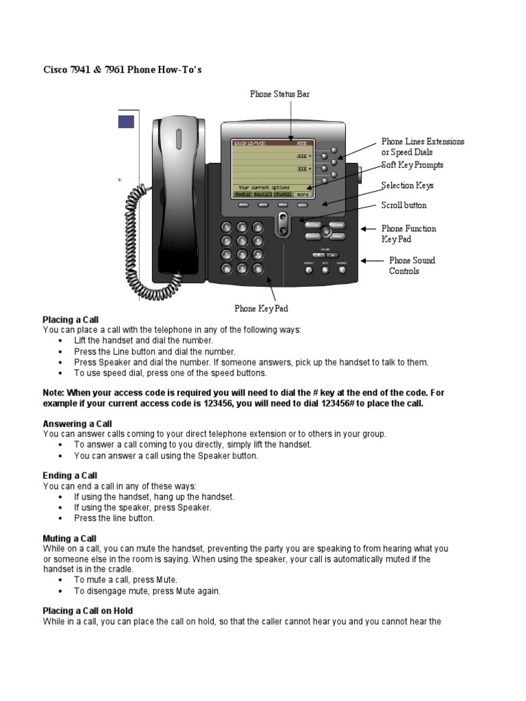 How ToReferenceforCisco7941and7961Phones | PDF | Conference Call ...
