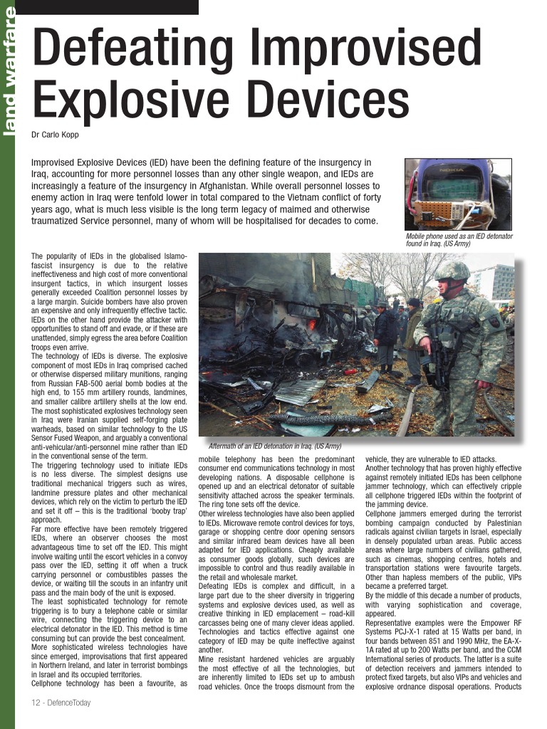 DT IED Defeat Sept 2009 | PDF | Improvised Explosive Device | Radio