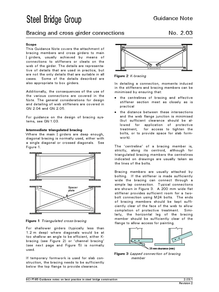 Guidance Note Bracing and Cross Girder Connections No. 2.03: Scope ...