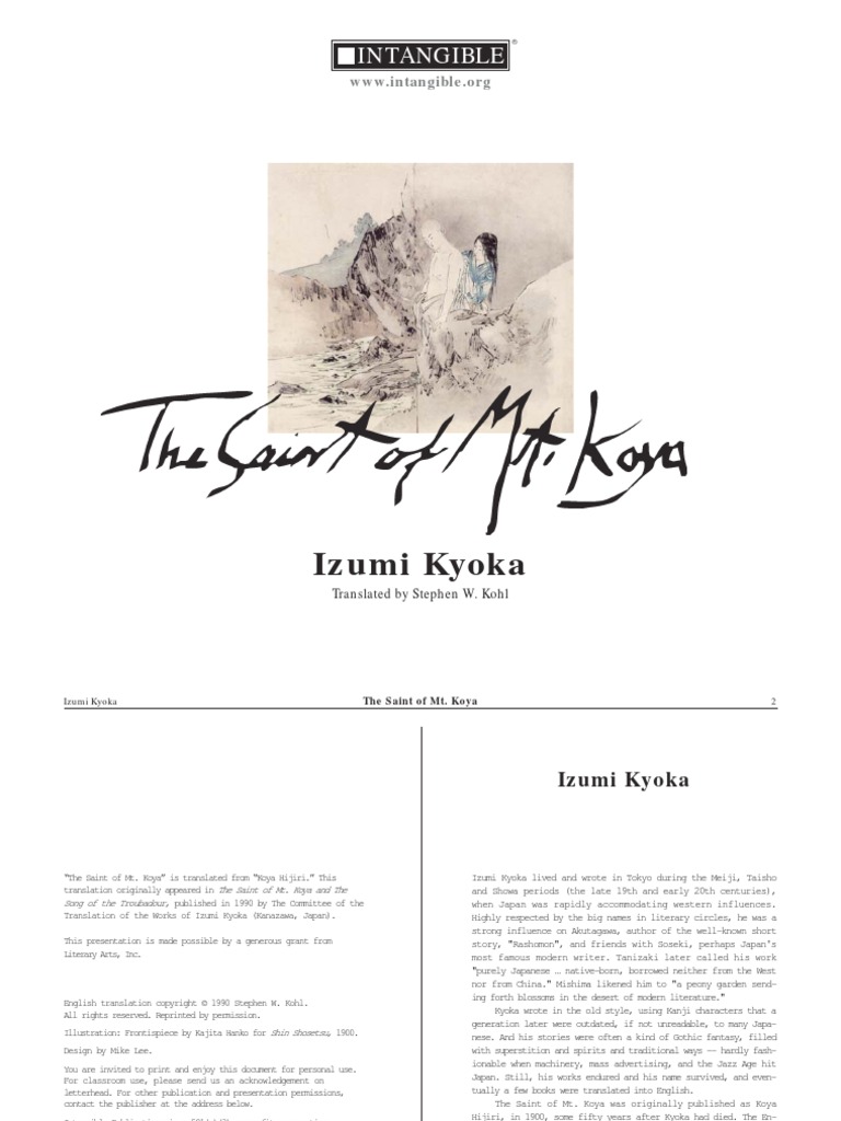 The Saint of Mount Koya | PDF | Japanese Literature | Anger