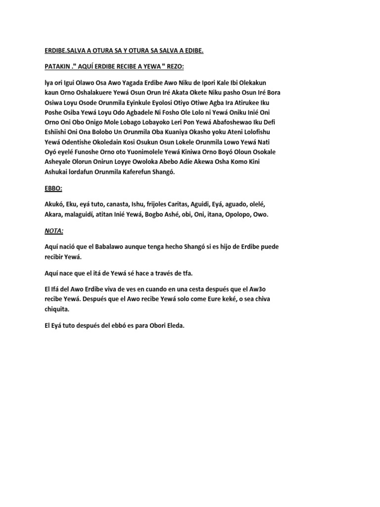 Erdibe Salva A Otura Sa | PDF | Misticismo | Deidades