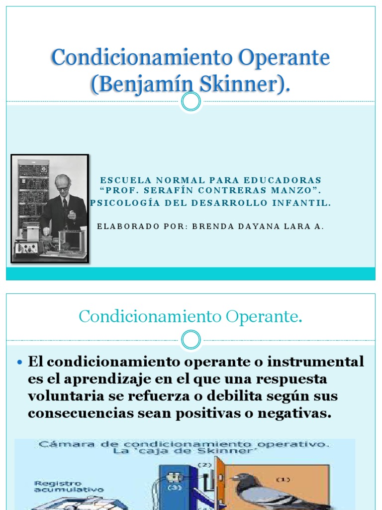 Condicionamiento Operante Skinner | PDF | Reforzamiento | Behaviorismo