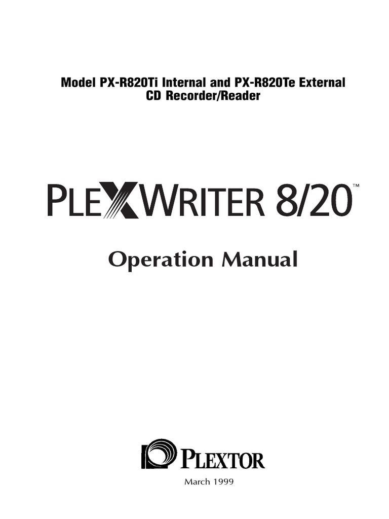 Plextor Plexwriter 820 Manual | PDF | Electrical Connector | Personal ...