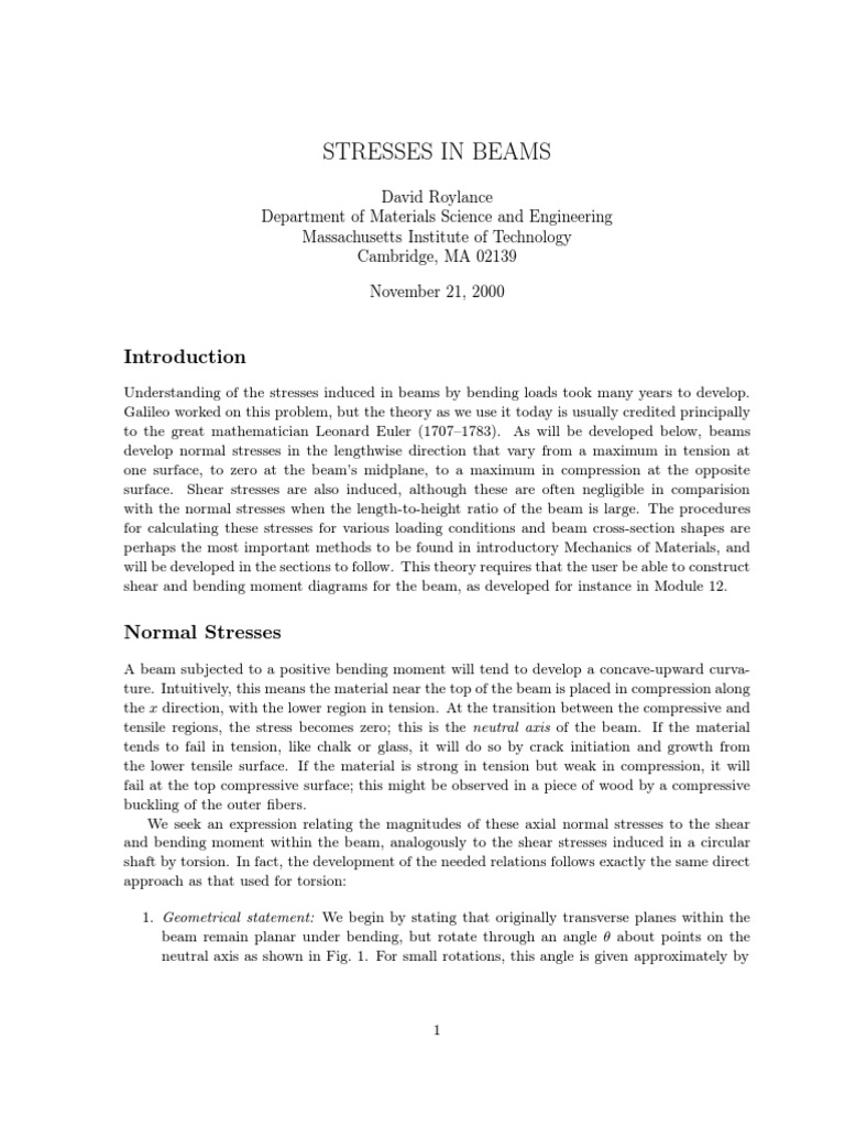 Beam Stress Analysis Guide | PDF