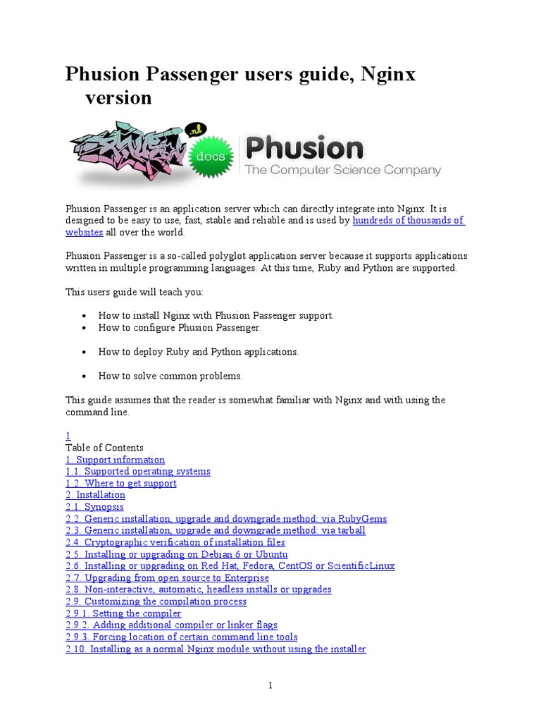 Phusion Passenger for Nginx Users | PDF | Advanced Packaging Tool | Web Server