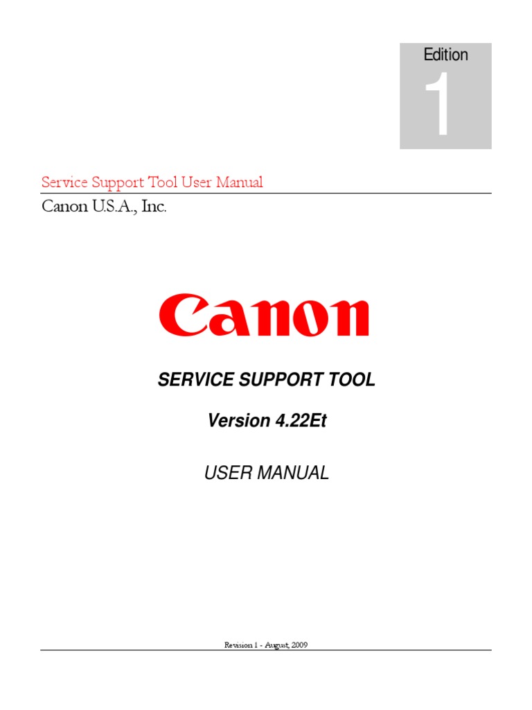 Canon Service Support Tool Manual 4.22 | PDF | Installation (Computer ...