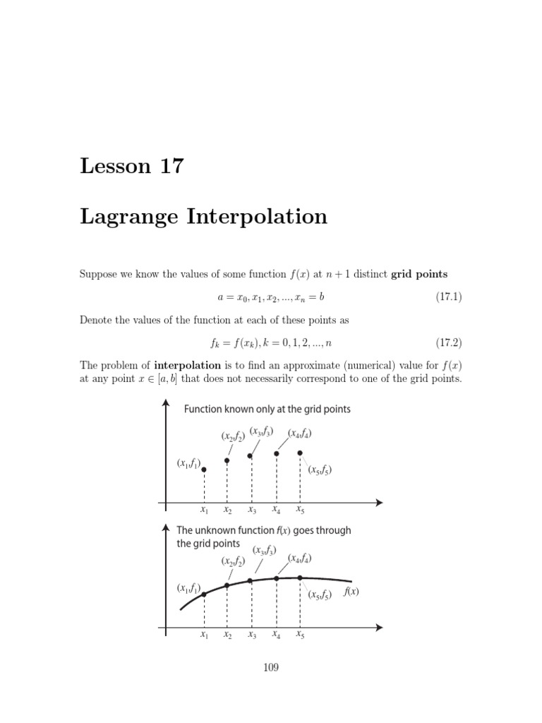 17 Lagrange Interpolation Mathematica Program Interpolation Matrix