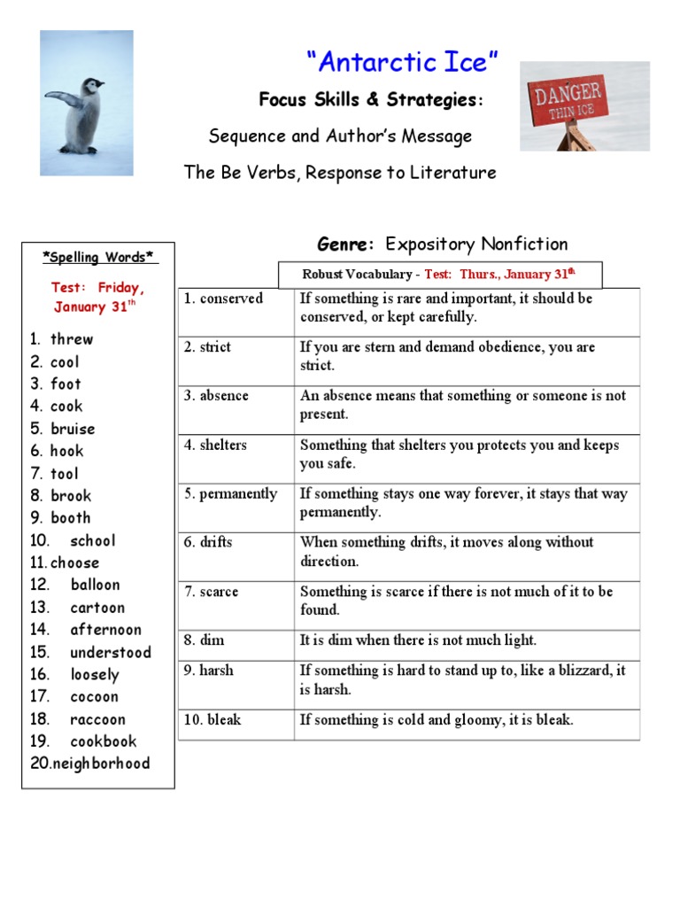 Antarctic Ice: Vocabulary & Skills Guide | PDF | Language Arts & Discipline