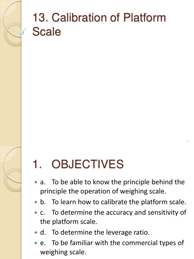 Calibration of Platform Scale | PDF | Weighing Scale | Weight