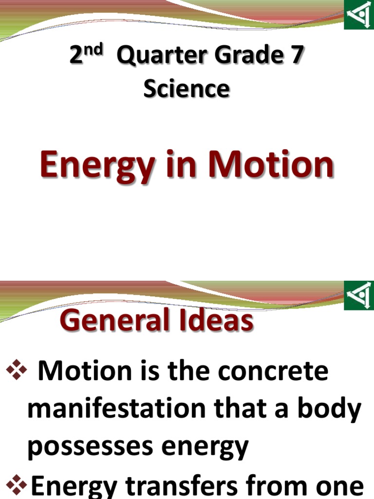2 Quarter Grade 7 Science: Energy in Motion | PDF