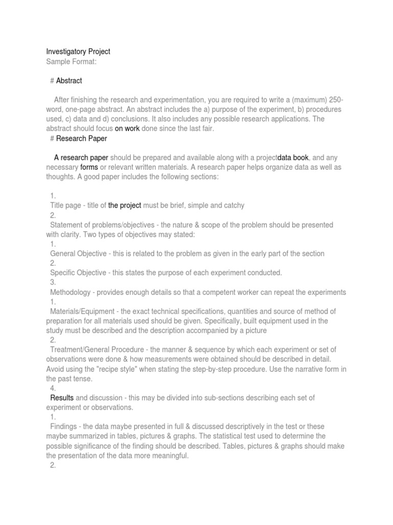 Investigatory Project 2014 | PDF | Experiment | Abstract (Summary)
