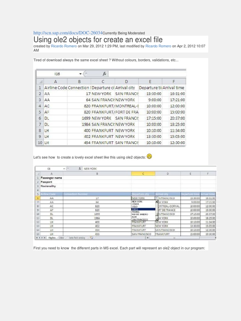 Using Ole2 Objects For Create An Excel File SCN PDF | PDF | Microsoft Excel | Subroutine