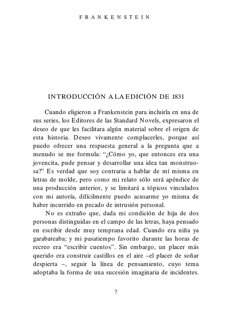 Introducción a Frankenstein (1831) | PDF | Frankenstein | Lord Byron