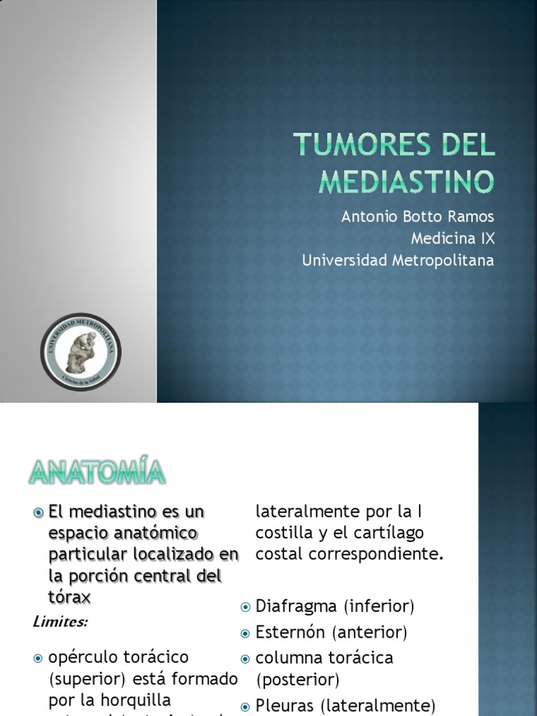 Tumores Del Mediastino (Final) | PDF | Tórax | Anatomía