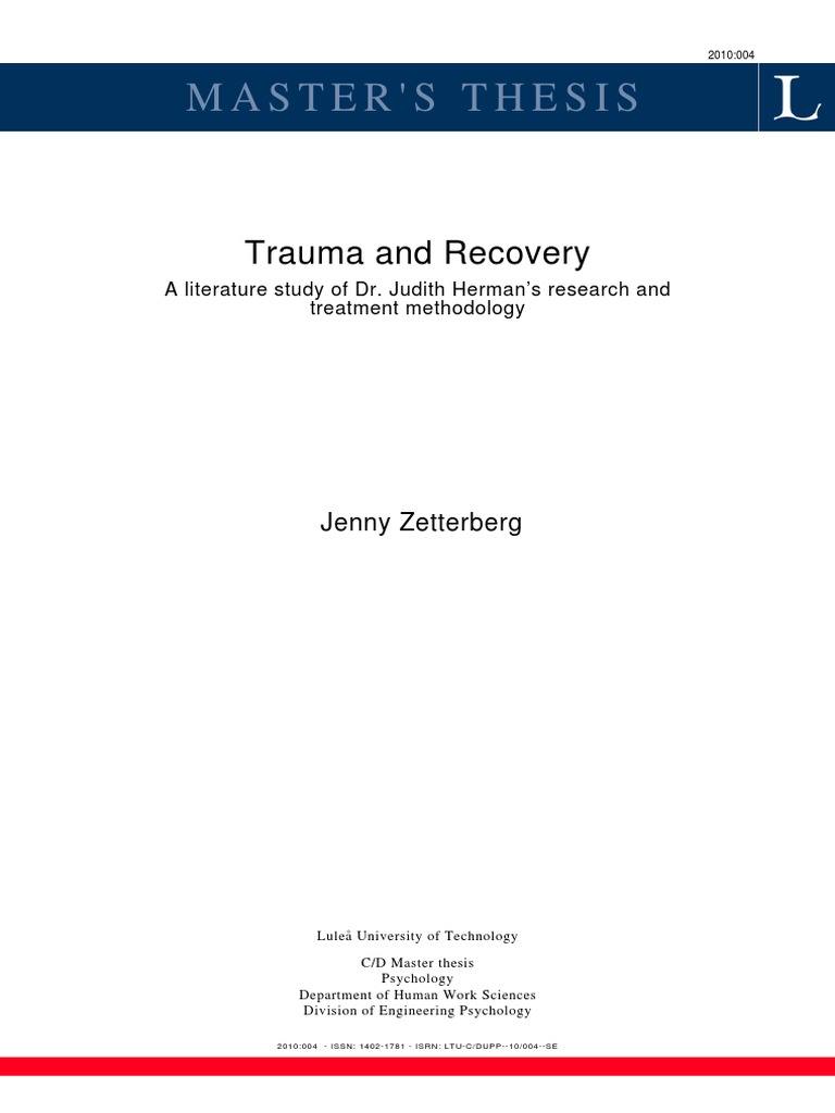 Trauma Recovery: Herman's Insights | PDF | Psychological Trauma ...