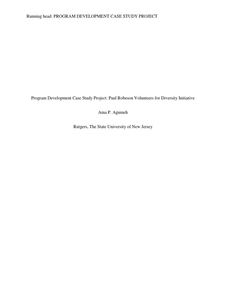 Paul Robeson Diversity Initiative Proposal | PDF | Cross Cultural ...