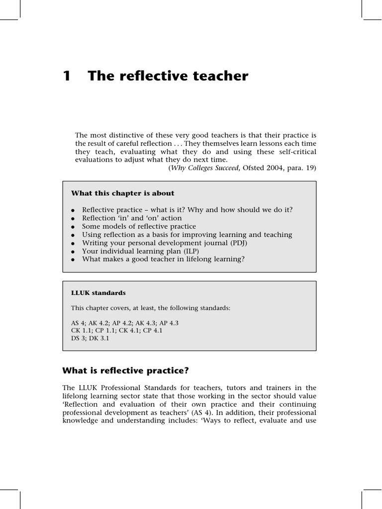 Reflective Teachers | PDF | Reflective Practice | Lifelong Learning